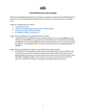 SCS 100 Module Two Activity Template - SCS 100 Module Two Activity ...