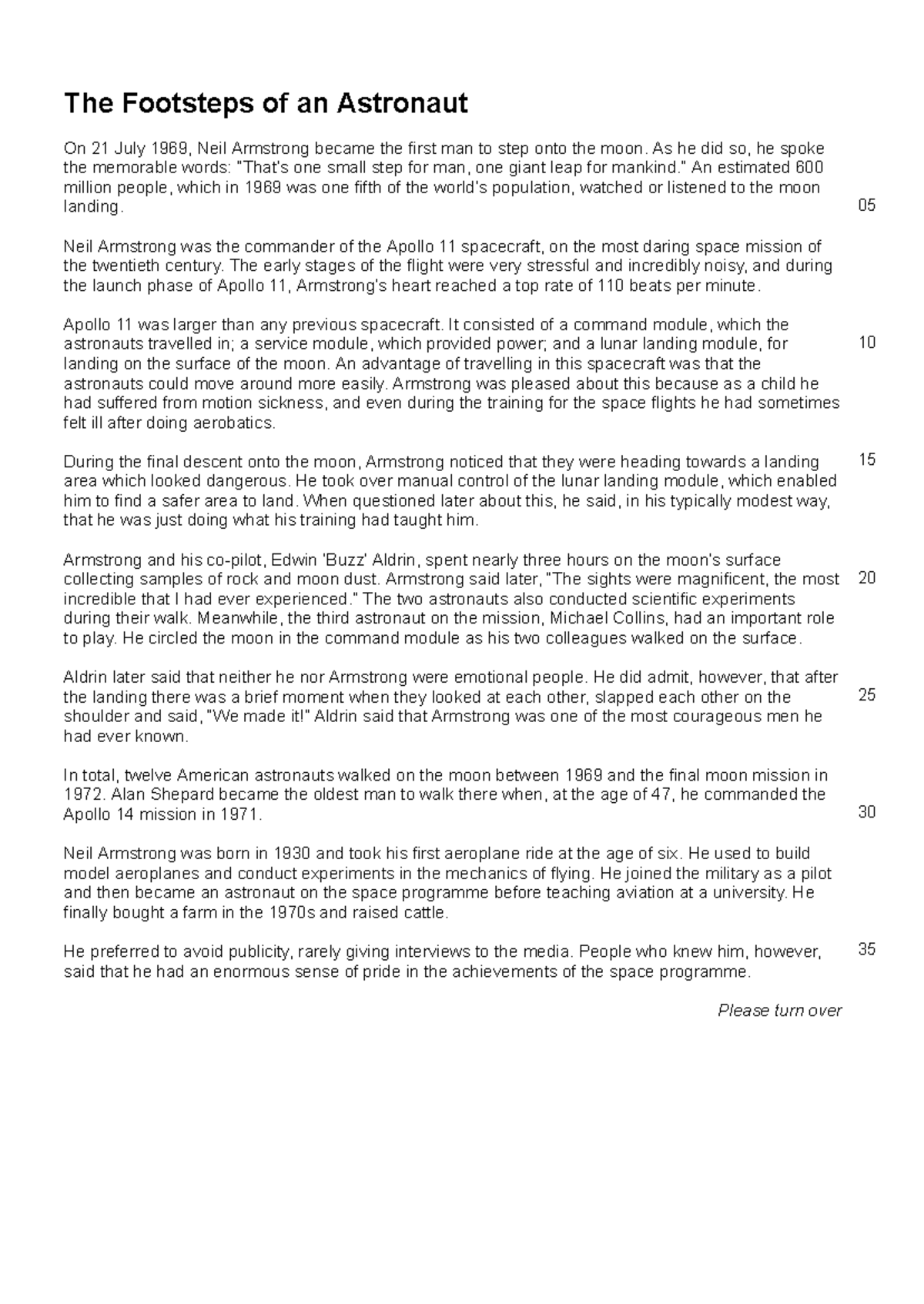 01 Footsteps of an Astronaut - text - The Footsteps of an Astronaut On ...