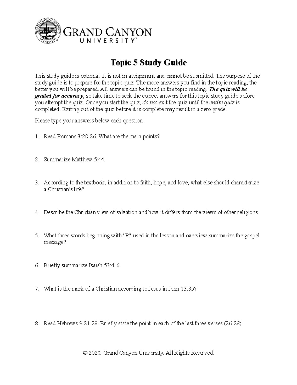 CWV 101 RS T5Study Guide Online - Topic 5 Study Guide This study guide ...