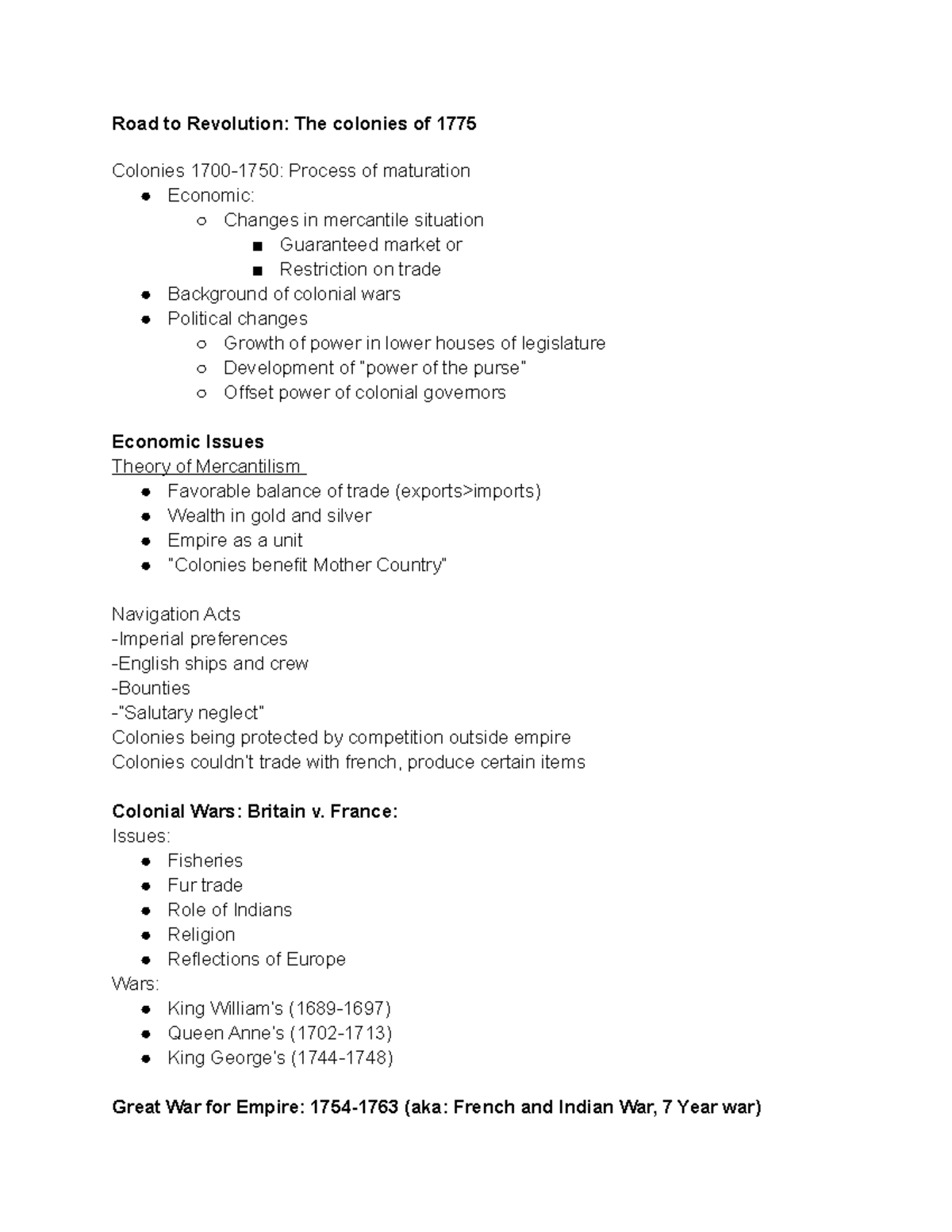 HIS Ch. 3 Road to Revolution - Road to Revolution: The colonies of 1775 ...
