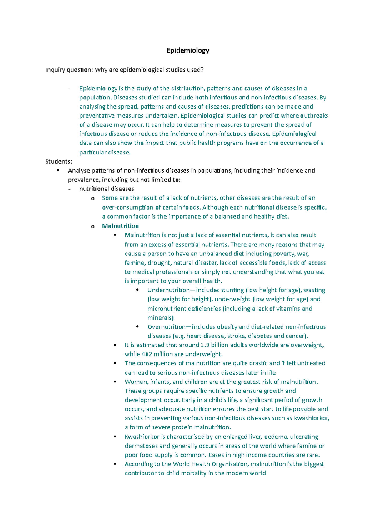 Epidemiology - Module 8: Non-infectious Disease and Disorders ...