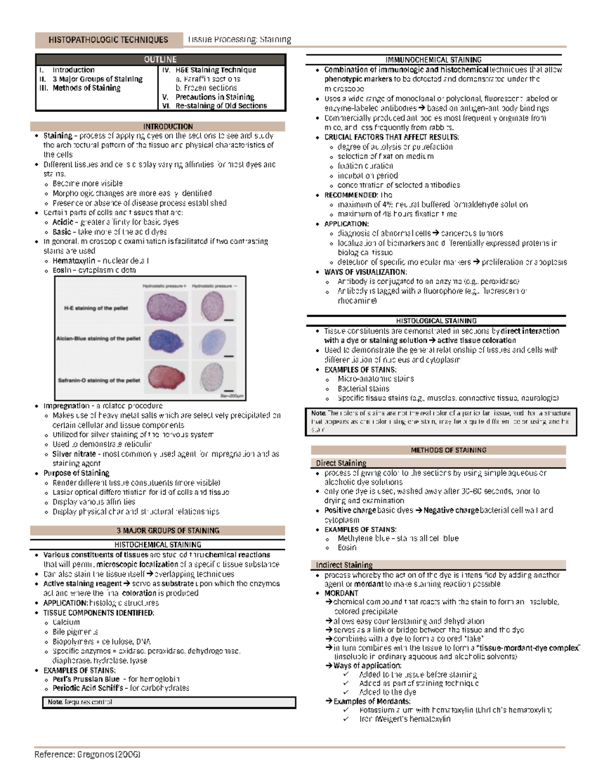 [Histopathologic Techniques] Tissue Processing (8. Staining) - • o o o ...