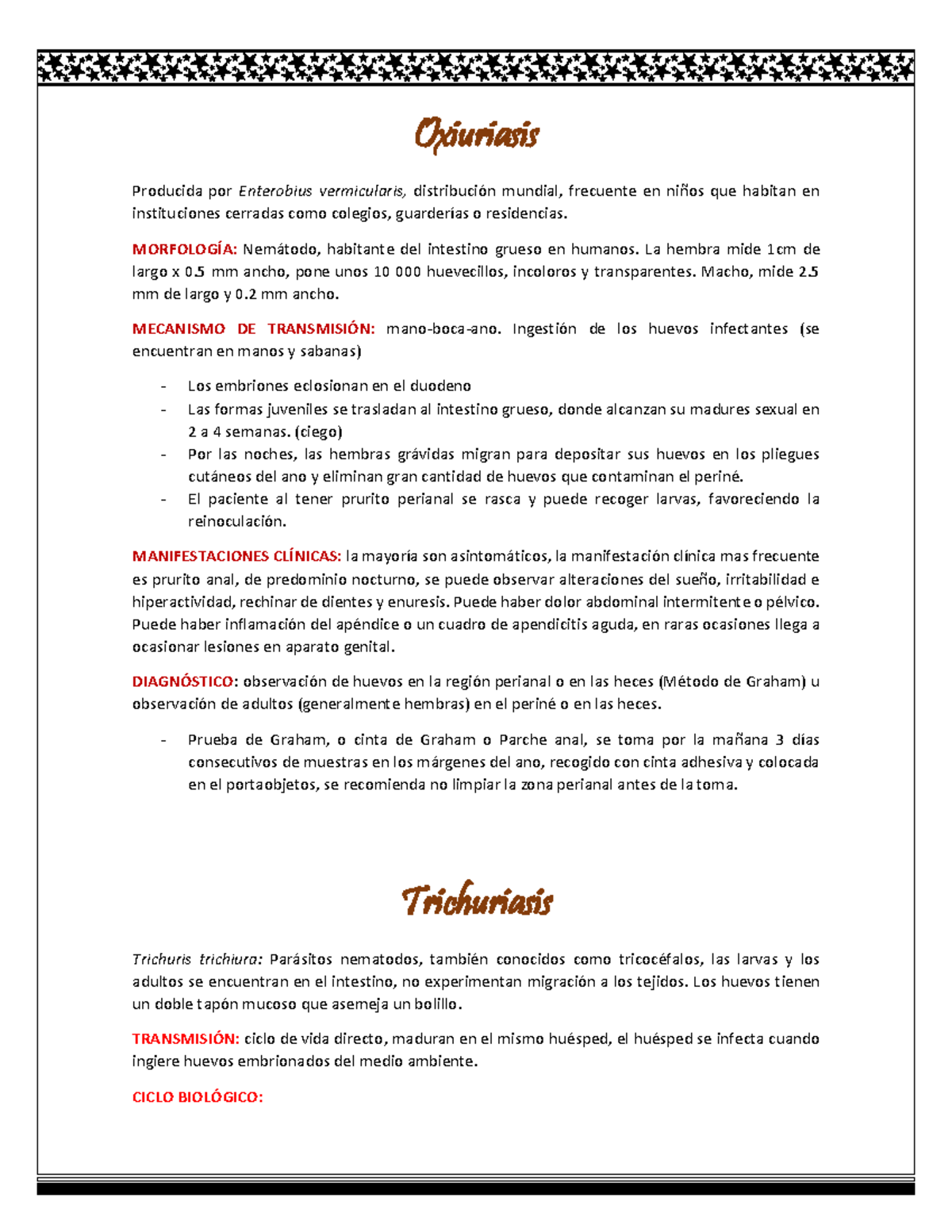 Oxiuriasis - Oxuriasis - Oxiuriasis Producida por Enterobius ...