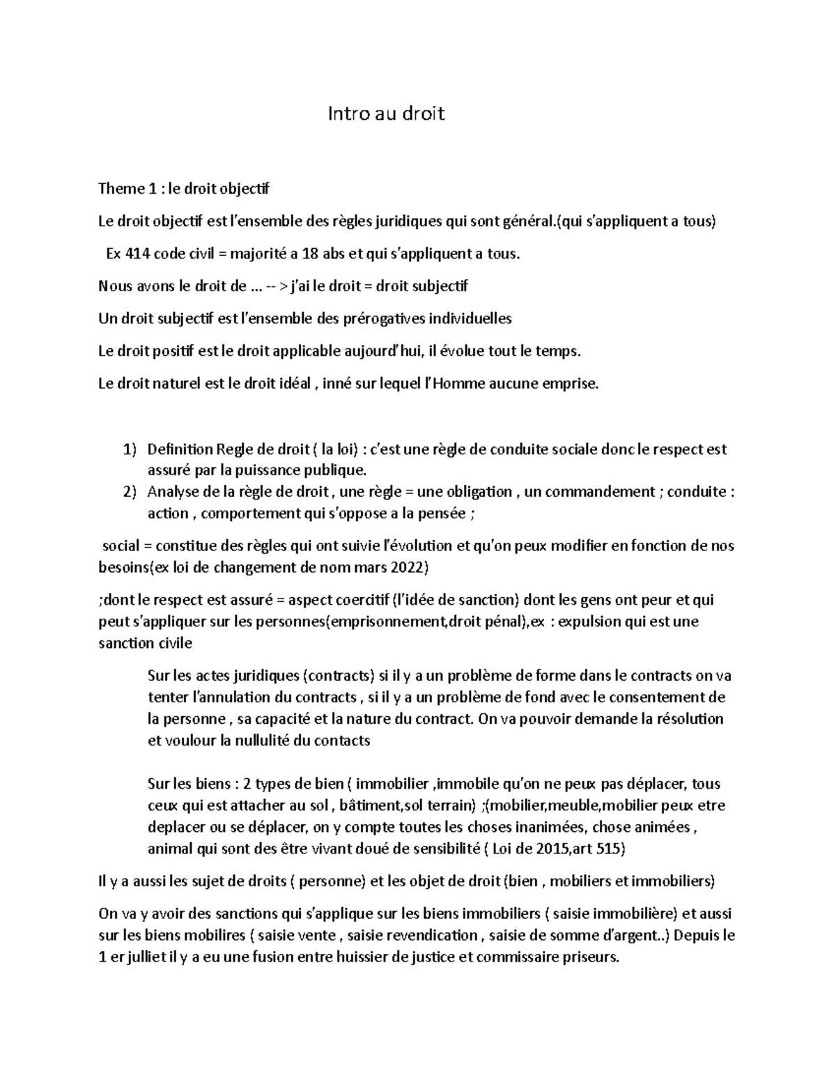 Intro au droit - efsefse - Intro au droit Theme 1 : le droit objectif Le droit objectif est ...