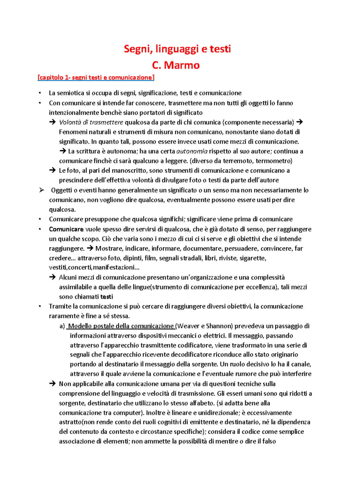 Segni - riassunto prima parte per parziale ( cap 1-2-3-4-5) - Warning: TT: undefined function ...