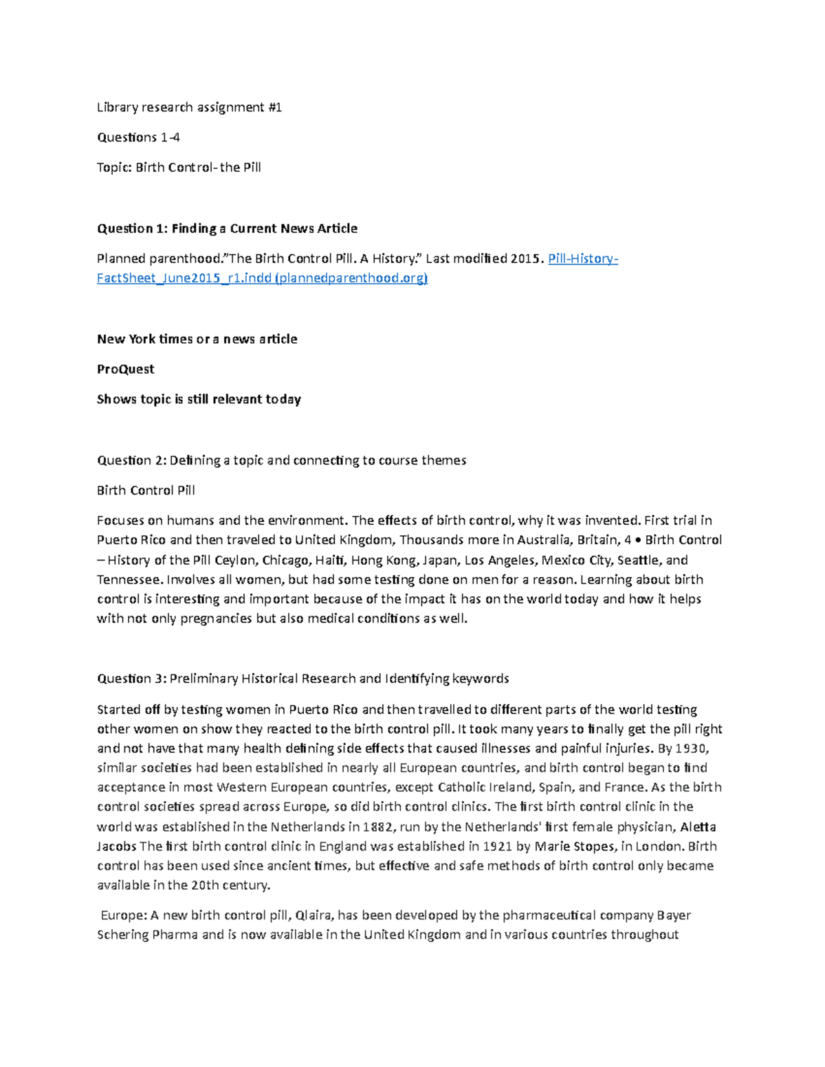 LRA1 - Library research assignment - Library research assignment ...