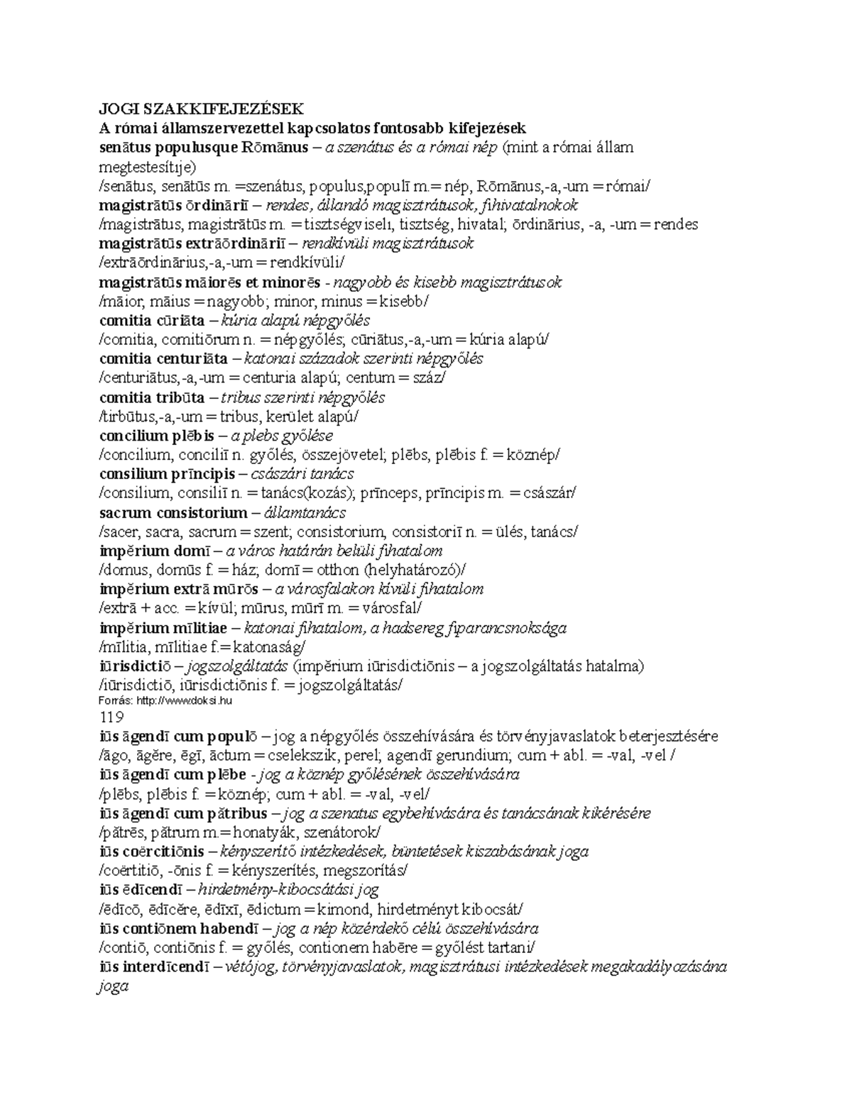 Római jogi kifejezések-l - JOGI SZAKKIFEJEZÉSEK A római ...