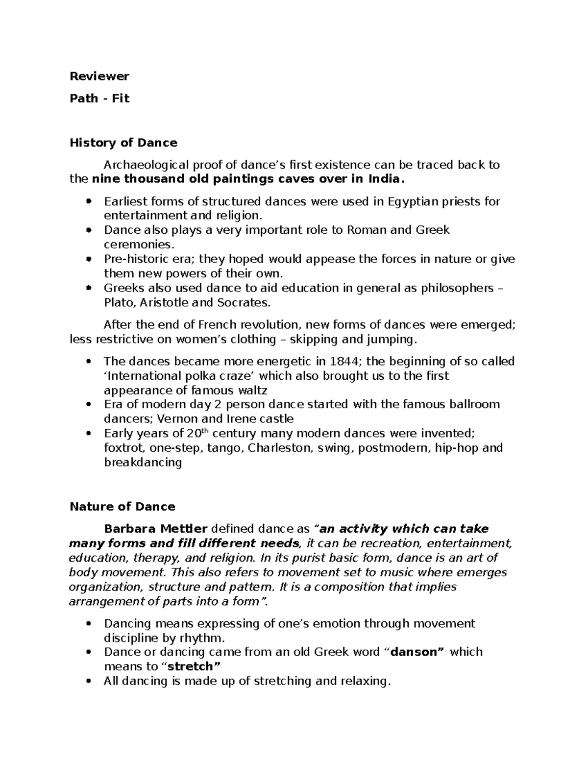 Reviewer Module 1 Na Reviewer Path Fit History Of Dance Archaeological Proof Of Dances 