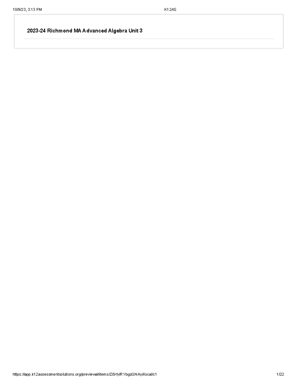 Advanced Algebra Unit 3 Student - 2023-24 Richmond MA Advanced Algebra ...