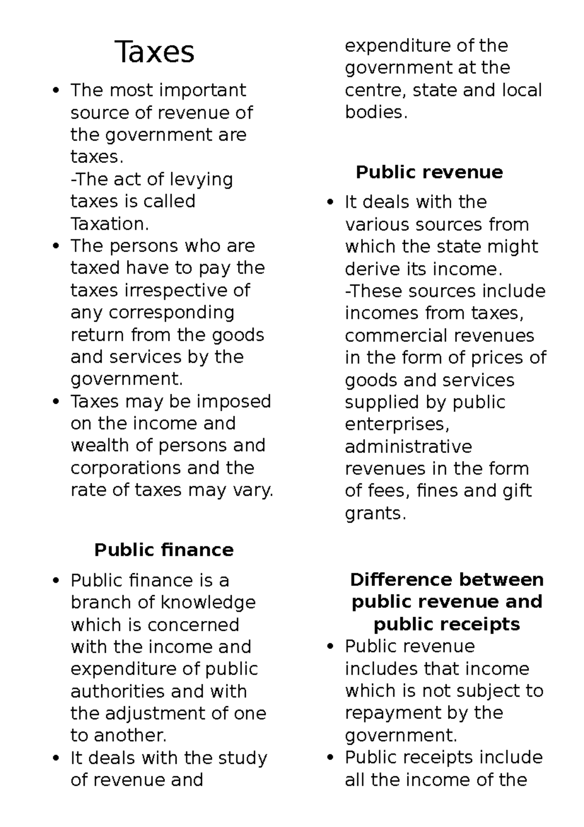 Taxes (Banking and Finance) - Taxes The most important source of ...