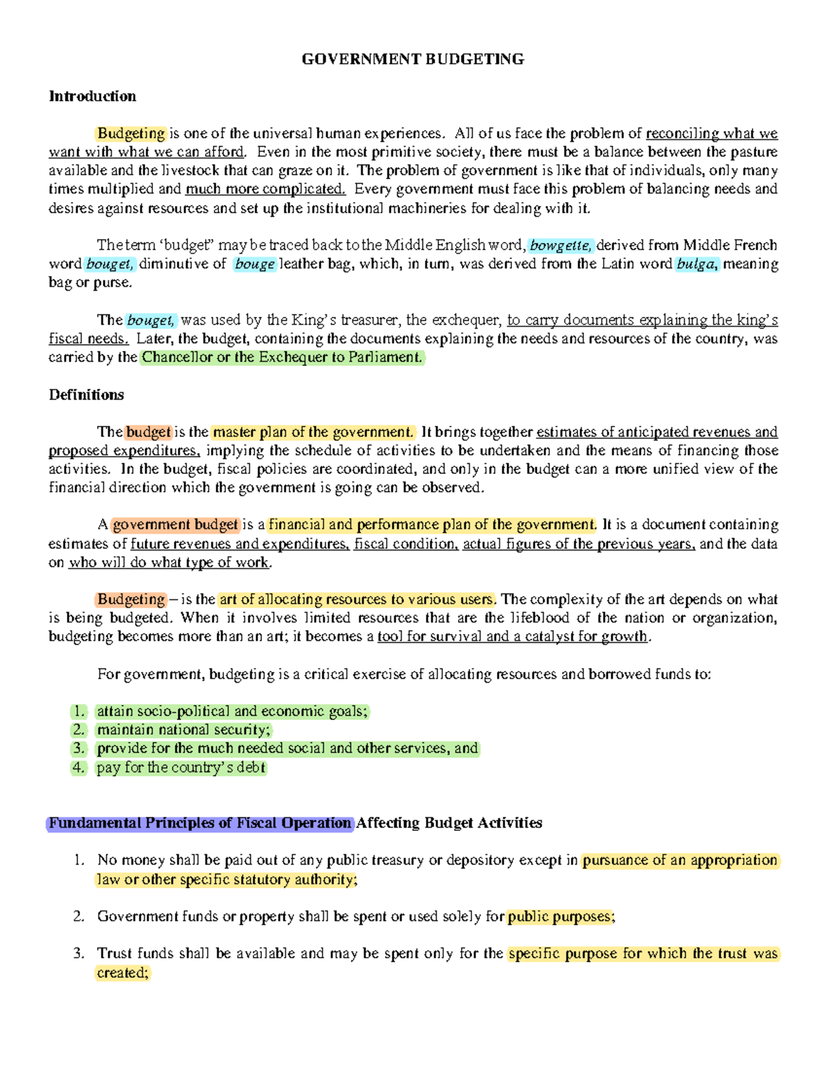 Module 2-Government Budgeting - GOVERNMENT BUDGETING Introduction ...