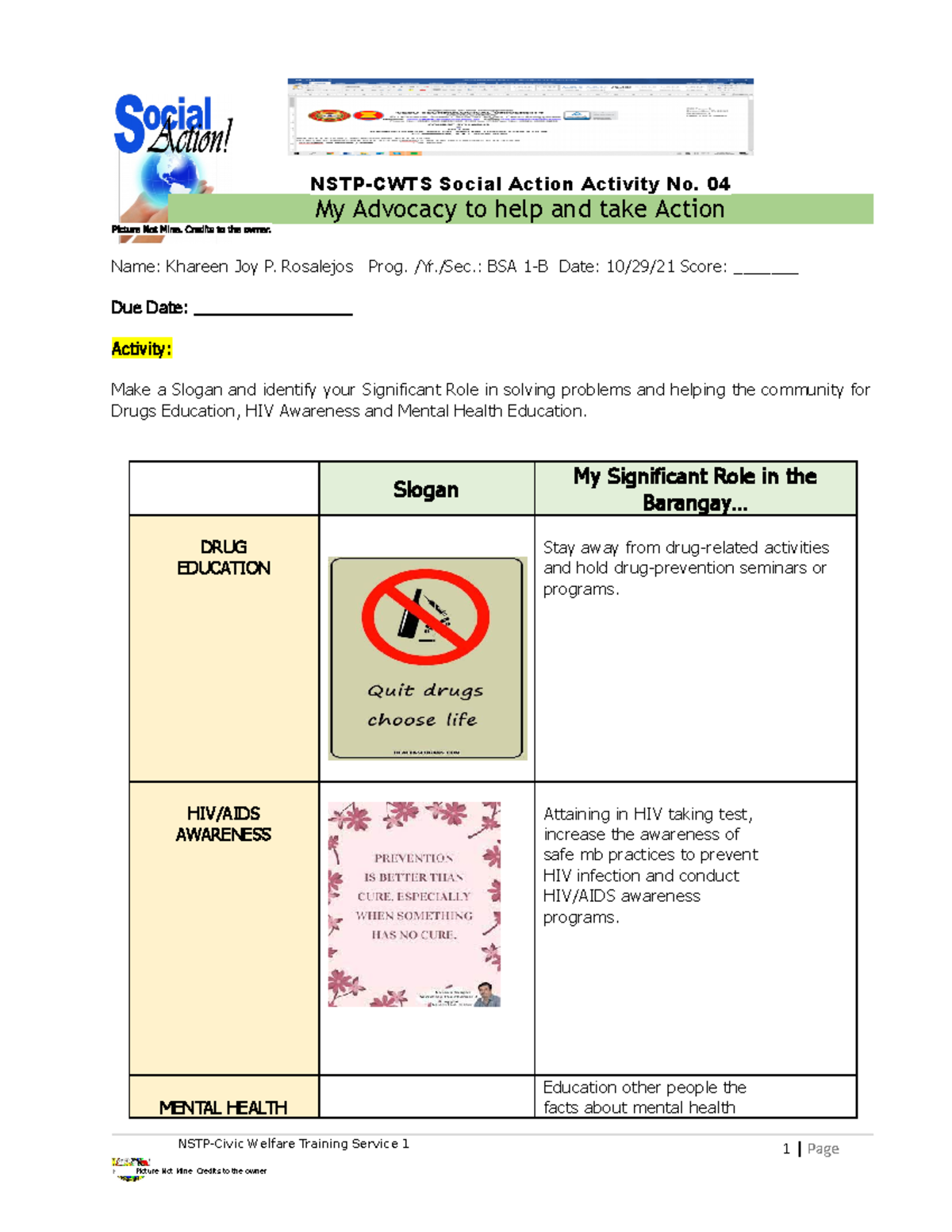 4-M-Activity-No.-4 Module 4 in NSTP - NSTP-CWTS Social Action Activity ...