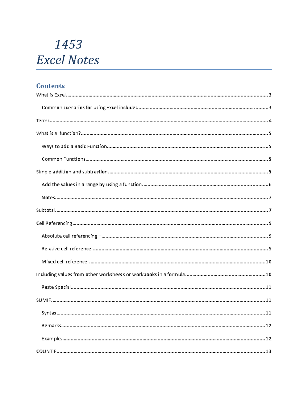 Excel Advanced - Excel Notes - What is - Studocu