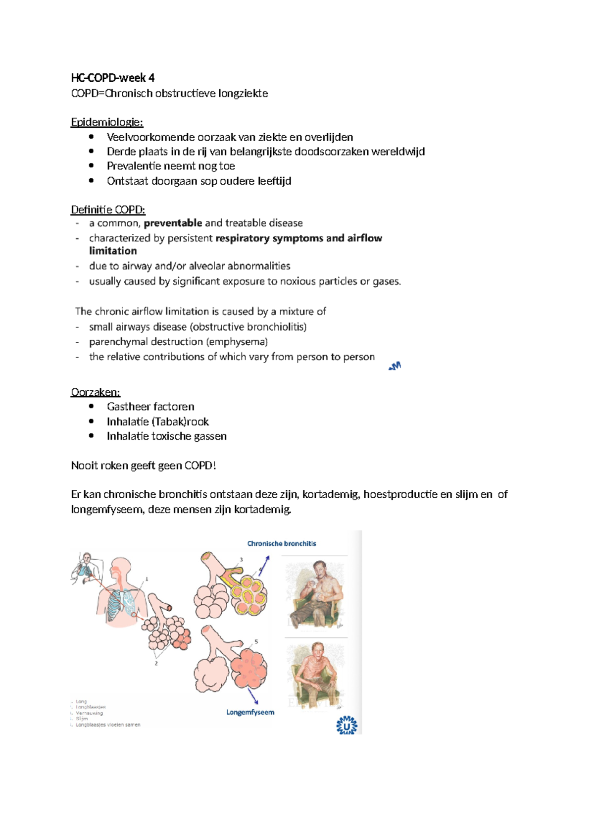 HC-COPD- week 4 - hoorcollege over COPD - HC-COPD-week 4 COPD=Chronisch ...