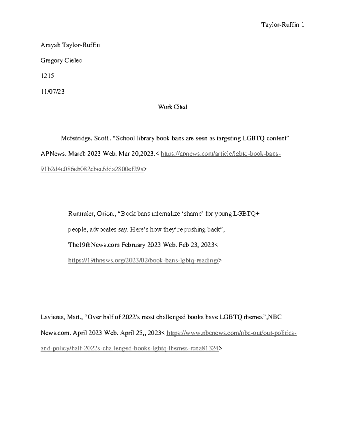 Work Cited Targeting - work - Taylor-Ruffin 1 Amyah Taylor-Ruffin ...