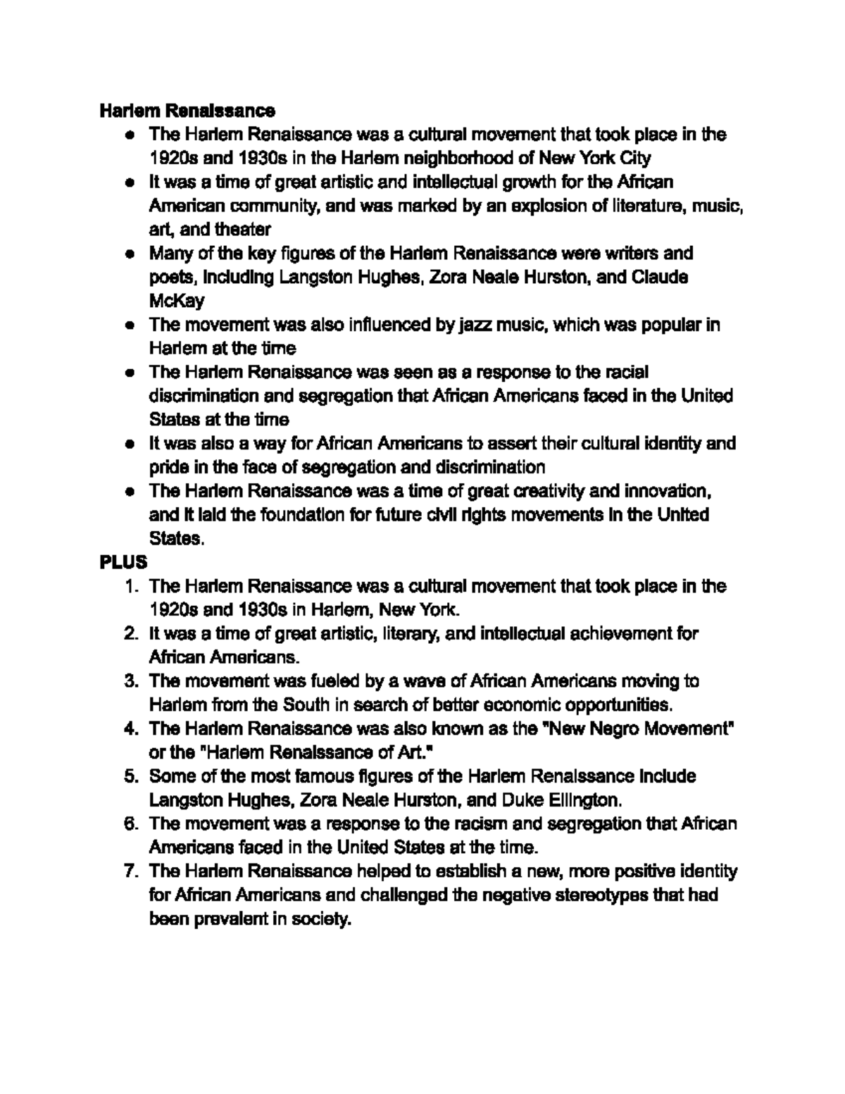 Harlem Renaissance - basic information. - AAS 100 - Studocu