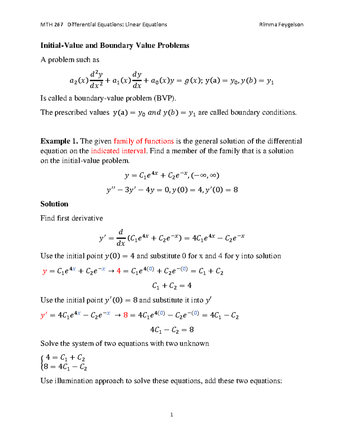 4.1.01 Examples Initial-Value and Boundary Value Problems - Initial ...