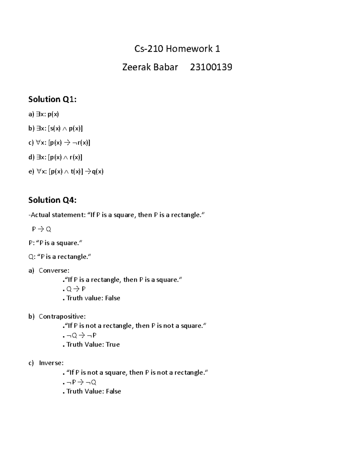 assignment-questions - Cs-210 Homework 1 Zeerak Babar 23100139 Solution ...