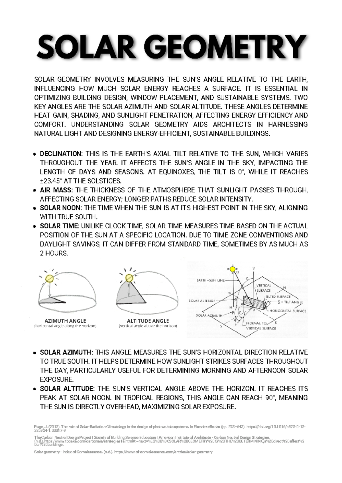 Solar Geometry - this is a research work - DECLINATION: THIS IS THE ...