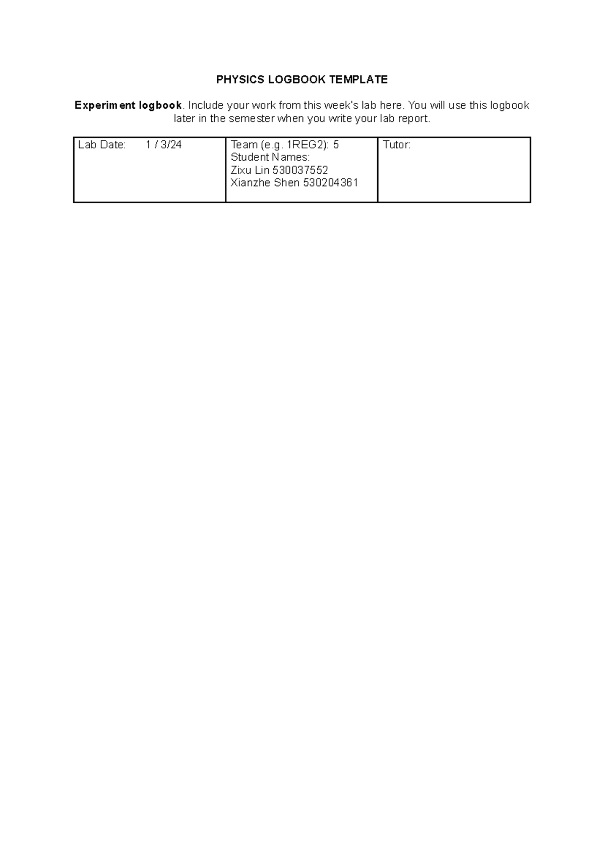 CC-logbook template-1 - PHYSICS LOGBOOK TEMPLATE Experiment logbook ...