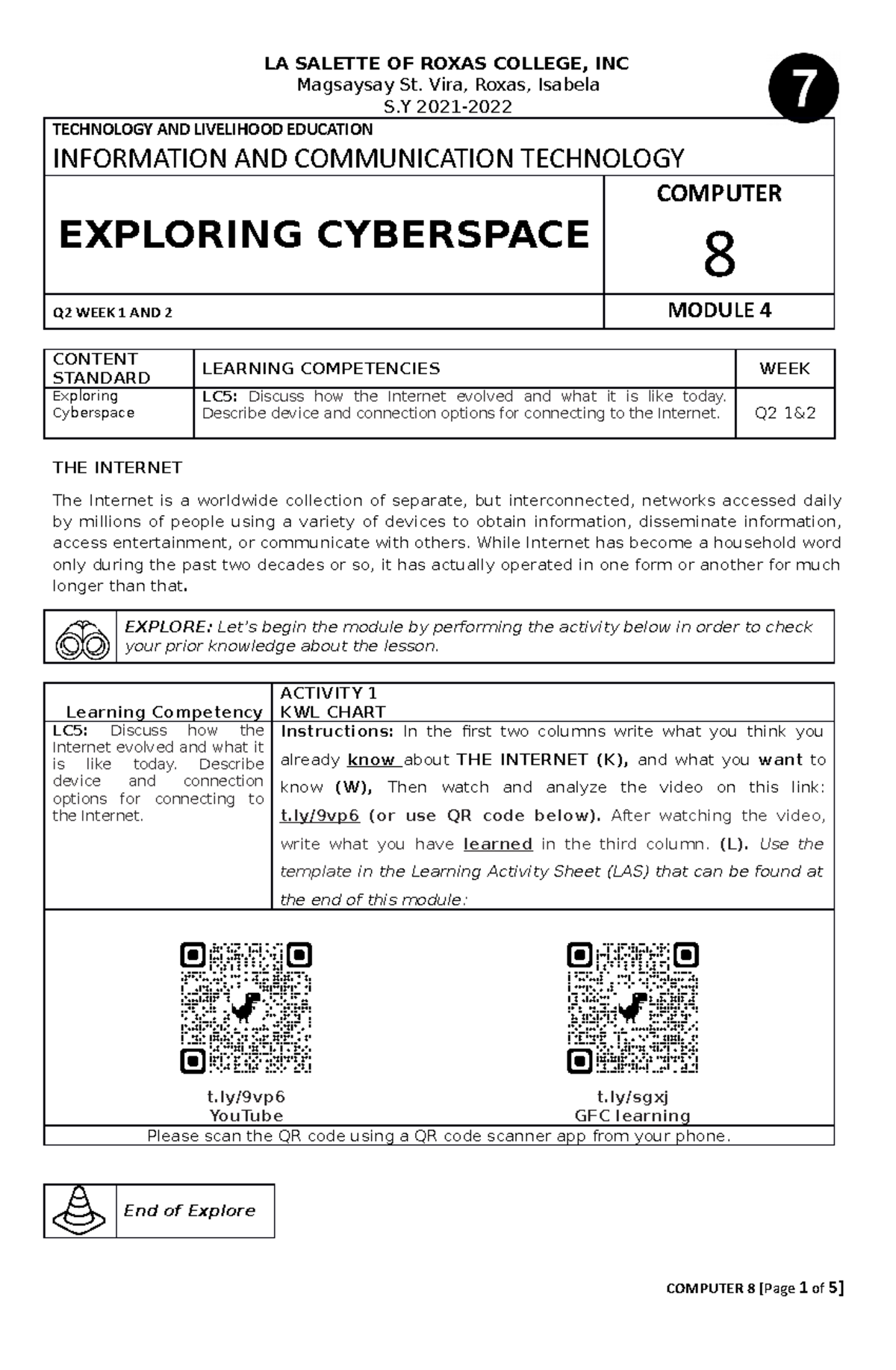 Grade 8 ICT Q1 W78 Grade 8 ICT Q1 W78 Grade 8 ICT Q1 W78 - Magsaysay St ...