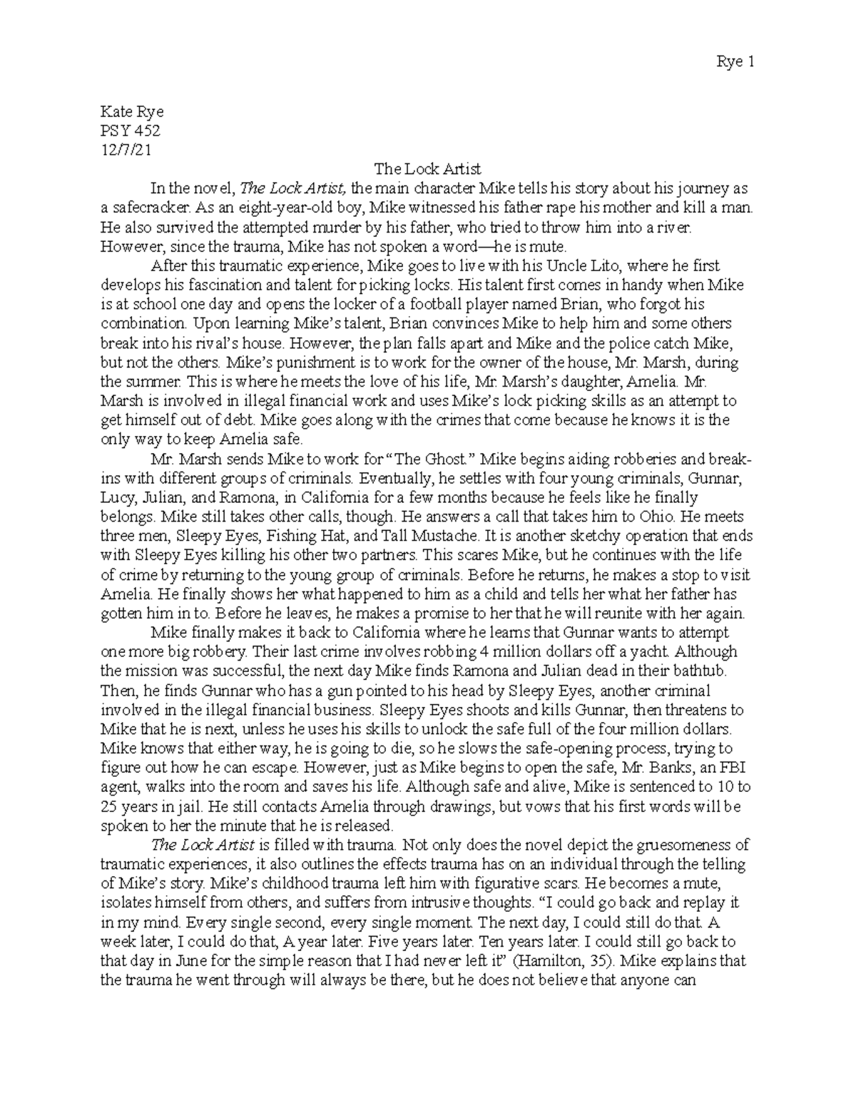 The Lock Artist - As an eight-year-old boy, Mike witnessed his father ...