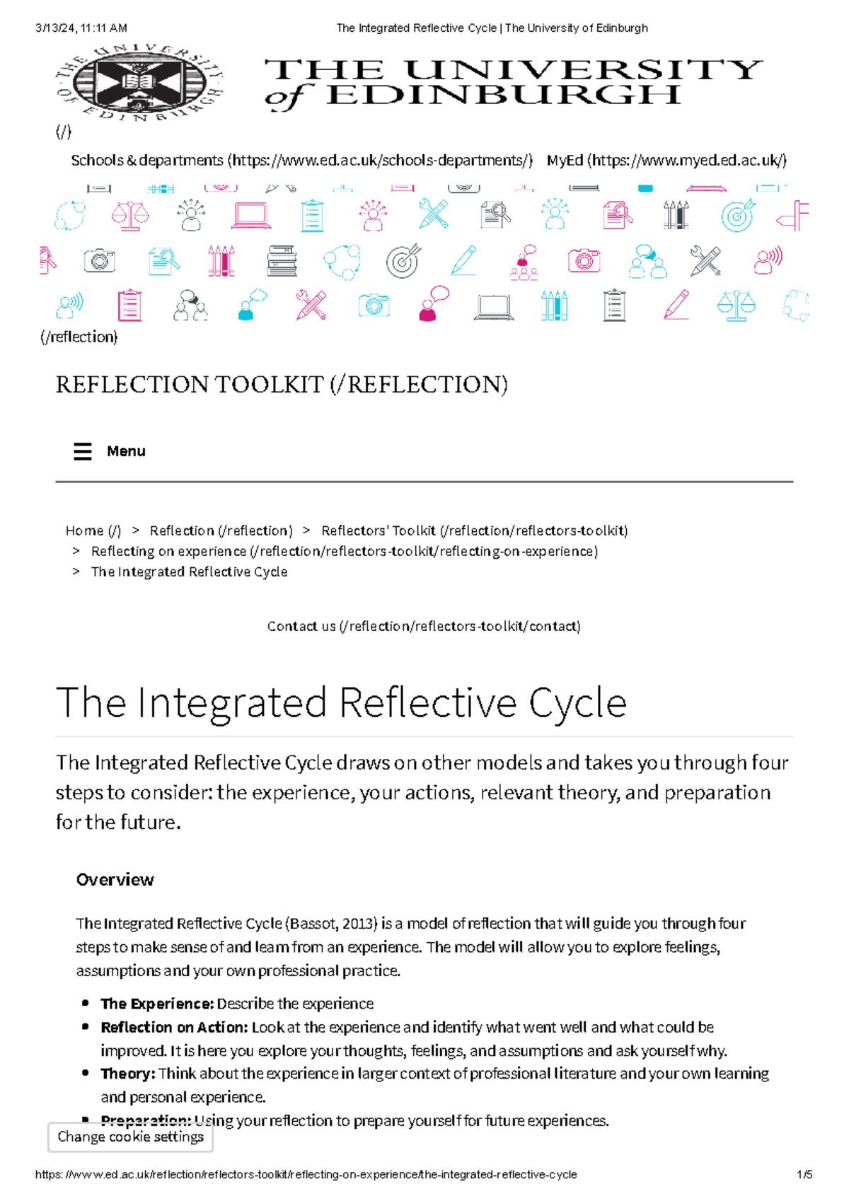 The Integrated Reflective Cycle The University of Edinburgh ...