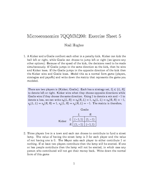 GT tutorial 2 2020 - Game Theory 5QQMN213: Exercise Sheet 2 Niall ...