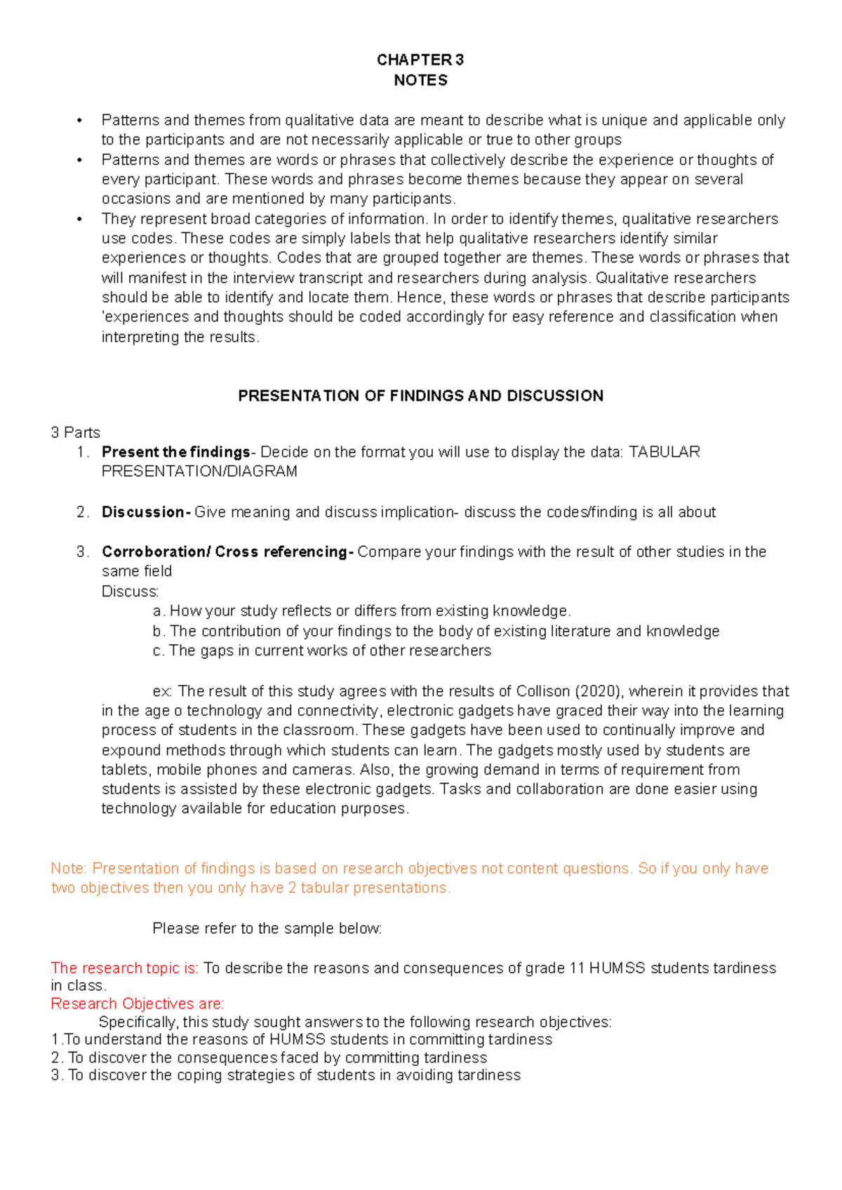 Chapter-3-notes - Notes - CHAPTER 3 NOTES Patterns and themes from ...
