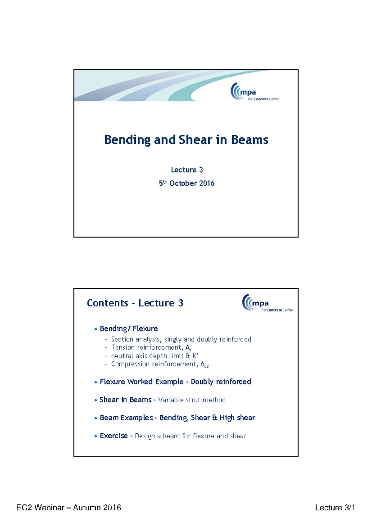 Lecture 3 Bending and Shear in Beams PHG A8 2Oct16 - - Studocu
