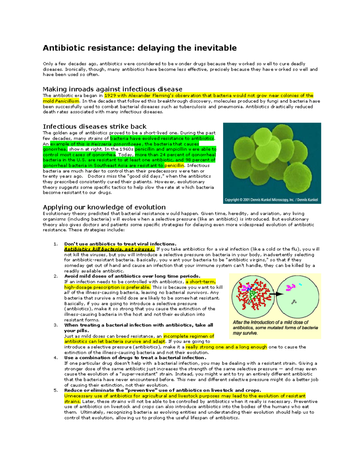 Antibiotic resistance for biology - Antibiotic resistance: delaying the ...
