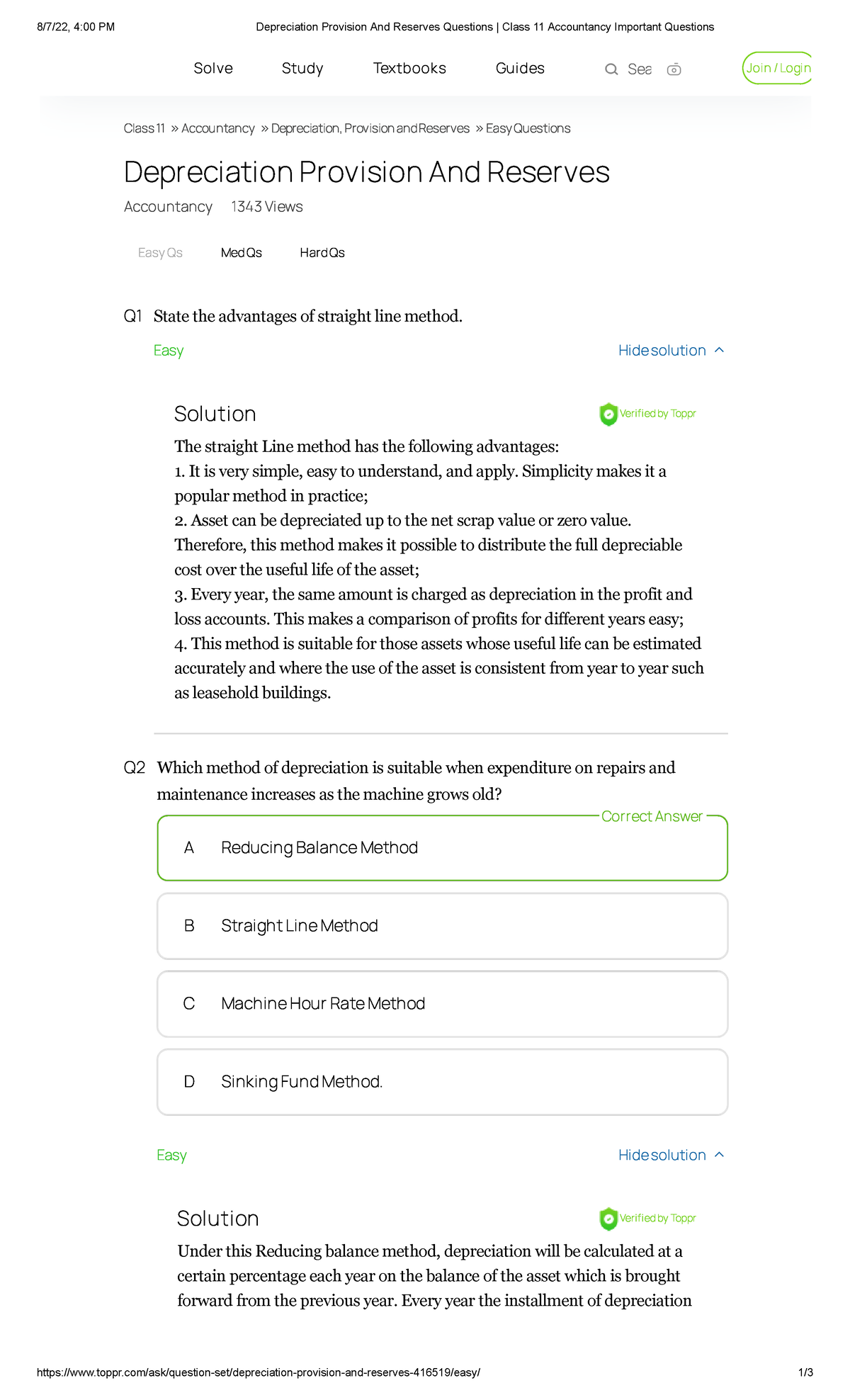 Depreciation Provision And Reserves Questions Class 11 Accountancy Easy ...