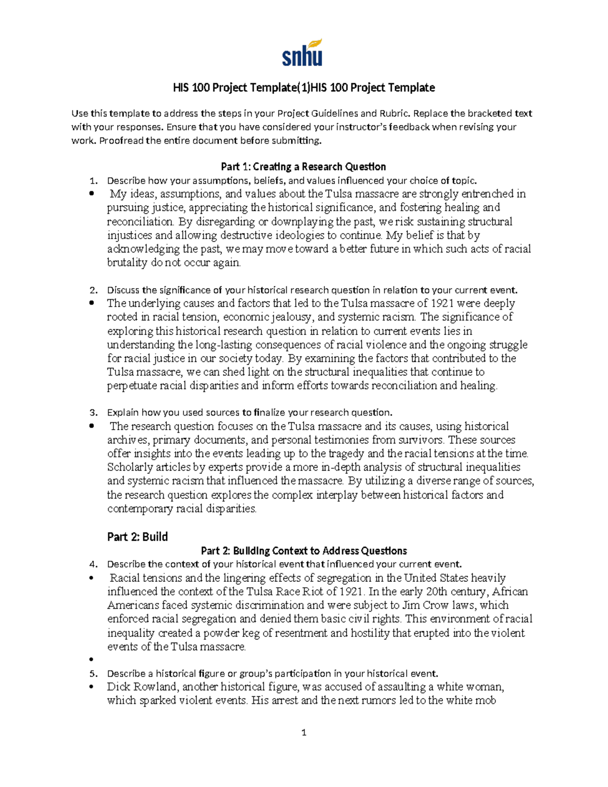 HIS100 final Project - HIS 100 Project Template(1)HIS 100 Project ...