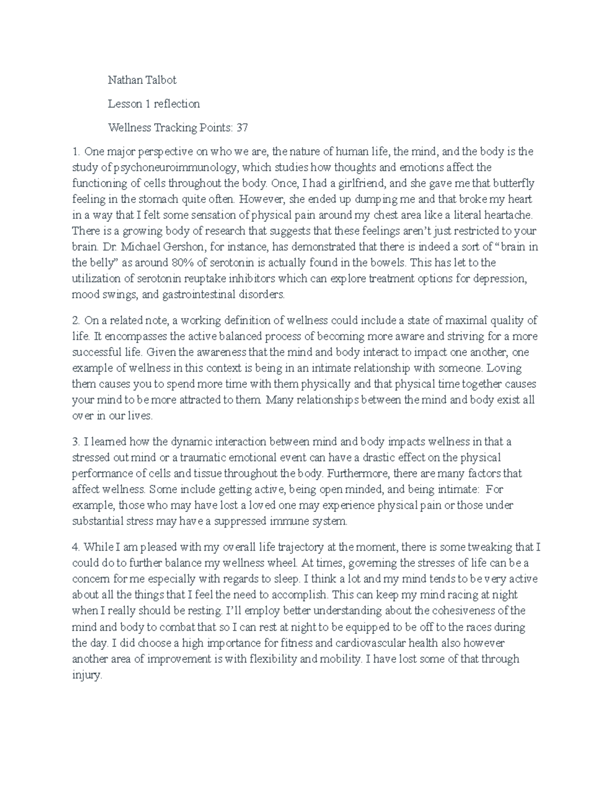 Lesson 1 Reflection Assignment (1) - Nathan Talbot Lesson 1 reflection ...