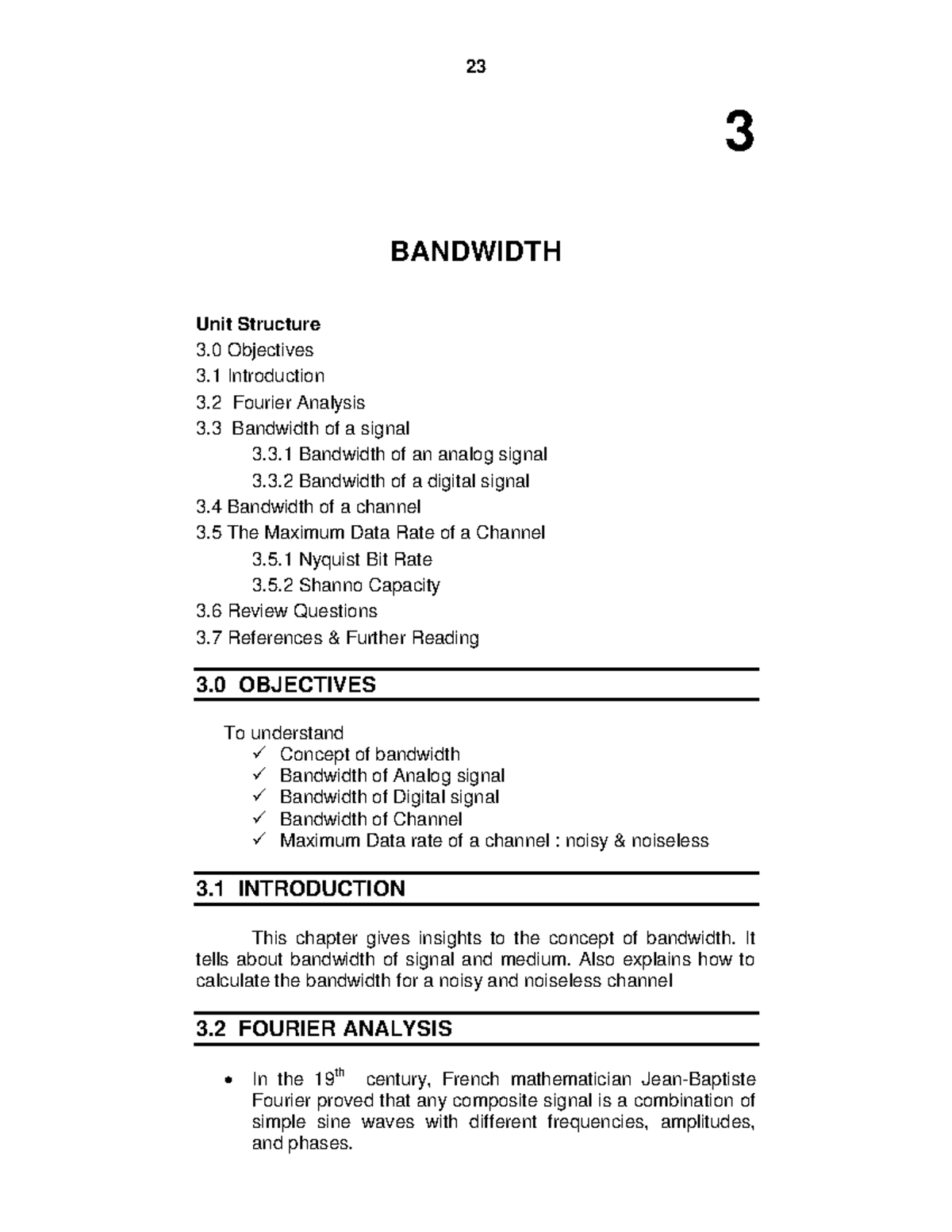 Unit 1 part 3 - Lecture notes by top faculties - 3 BANDWIDTH Unit ...