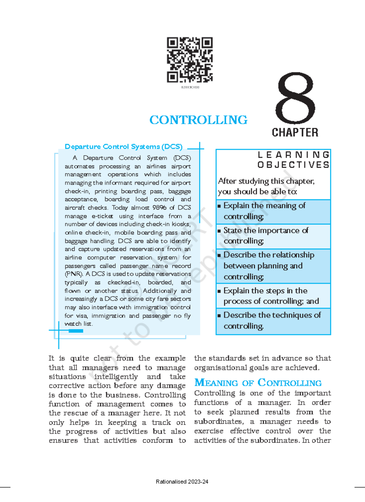 Controlling - CONTROLLING CHAPTER ####### L E A R N I N G ####### O B J E C T I V E S 8 After ...