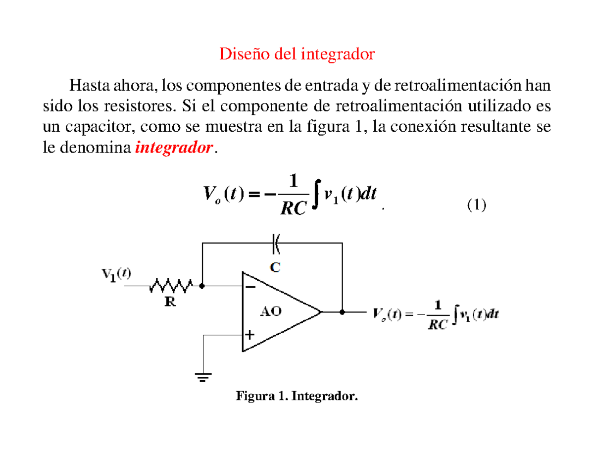 03 Presentación del integrador y derivador - Diseño del integrador ...