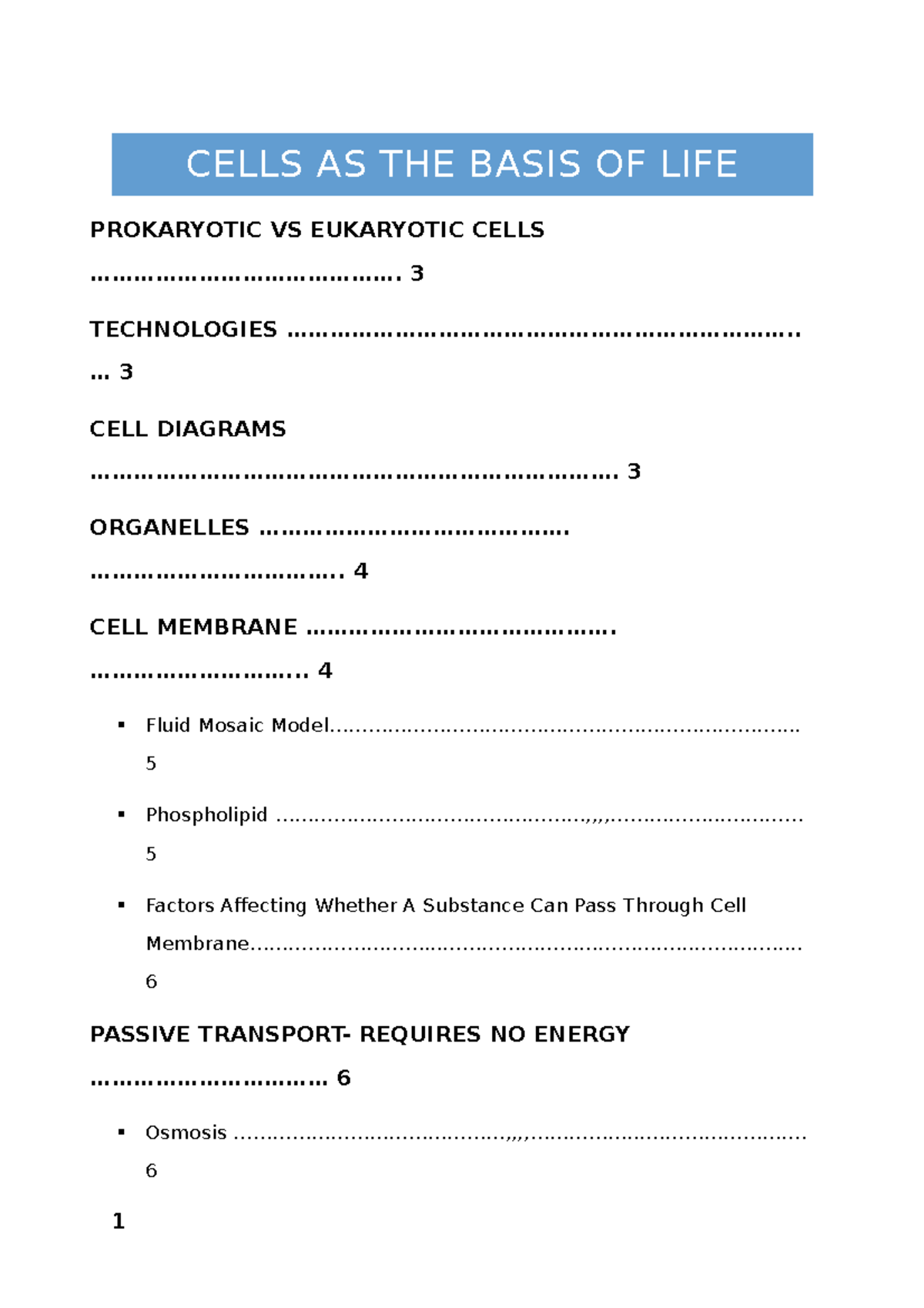 Cells as the basis of life - HSC 2021 - CELLS AS THE BASIS OF LIFE ...