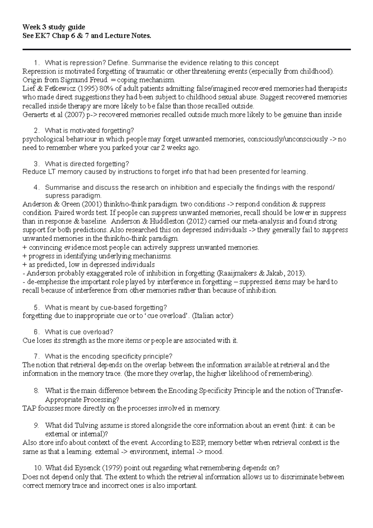 1 2019 week 3 Study Guide - Week 3 study guide See EK7 Chap 6 & 7 and ...