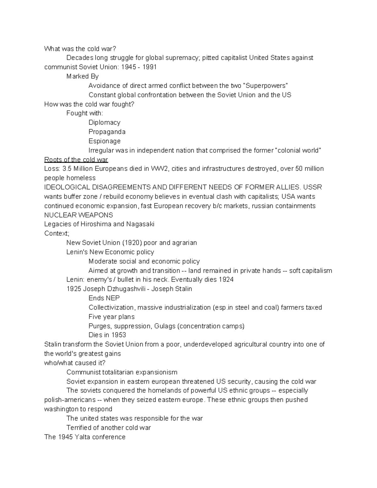Cause and Effect of the Cold War - What was the cold war? Decades long ...