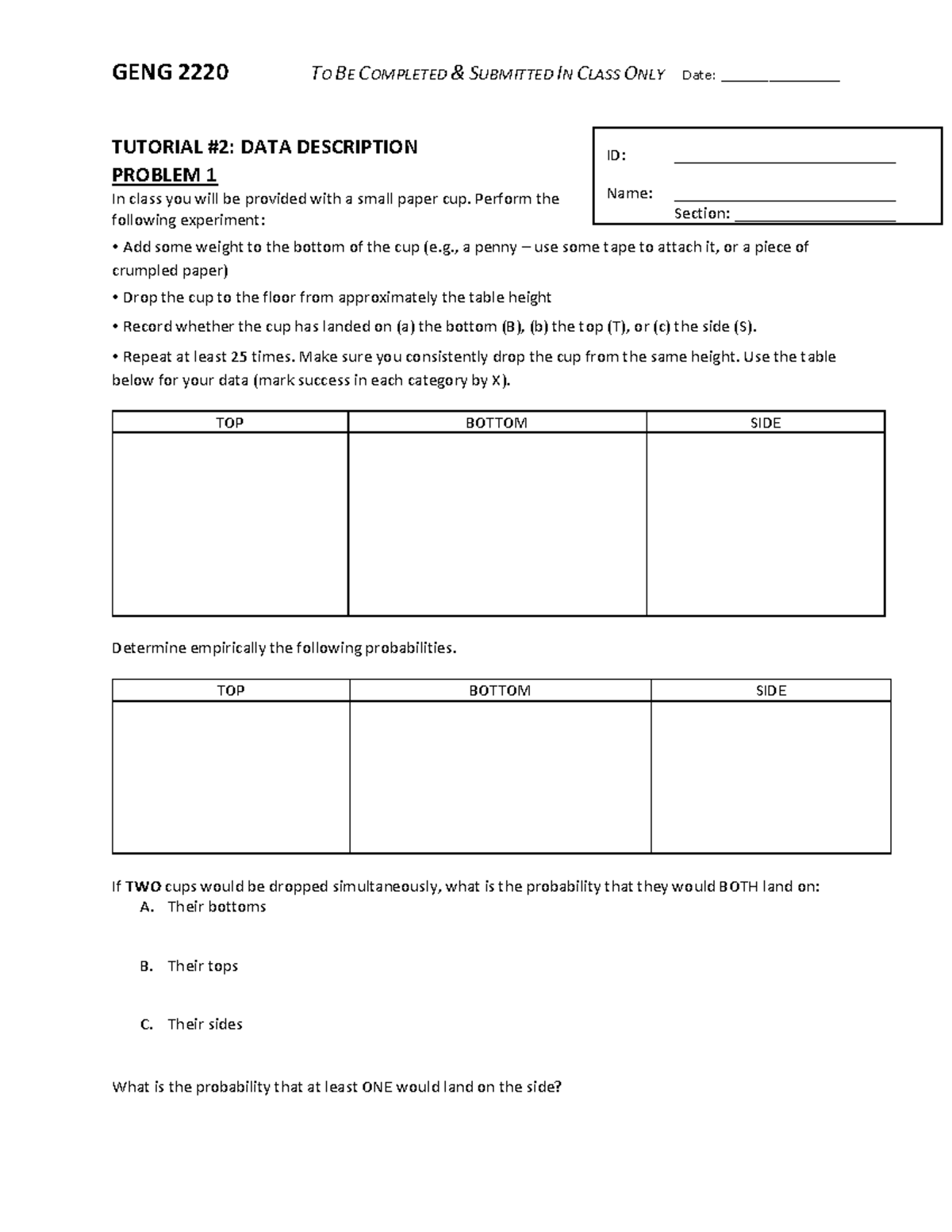 Treatment of Experimental Data Tutorial # 3 - TUTORIAL #2: DATA ...