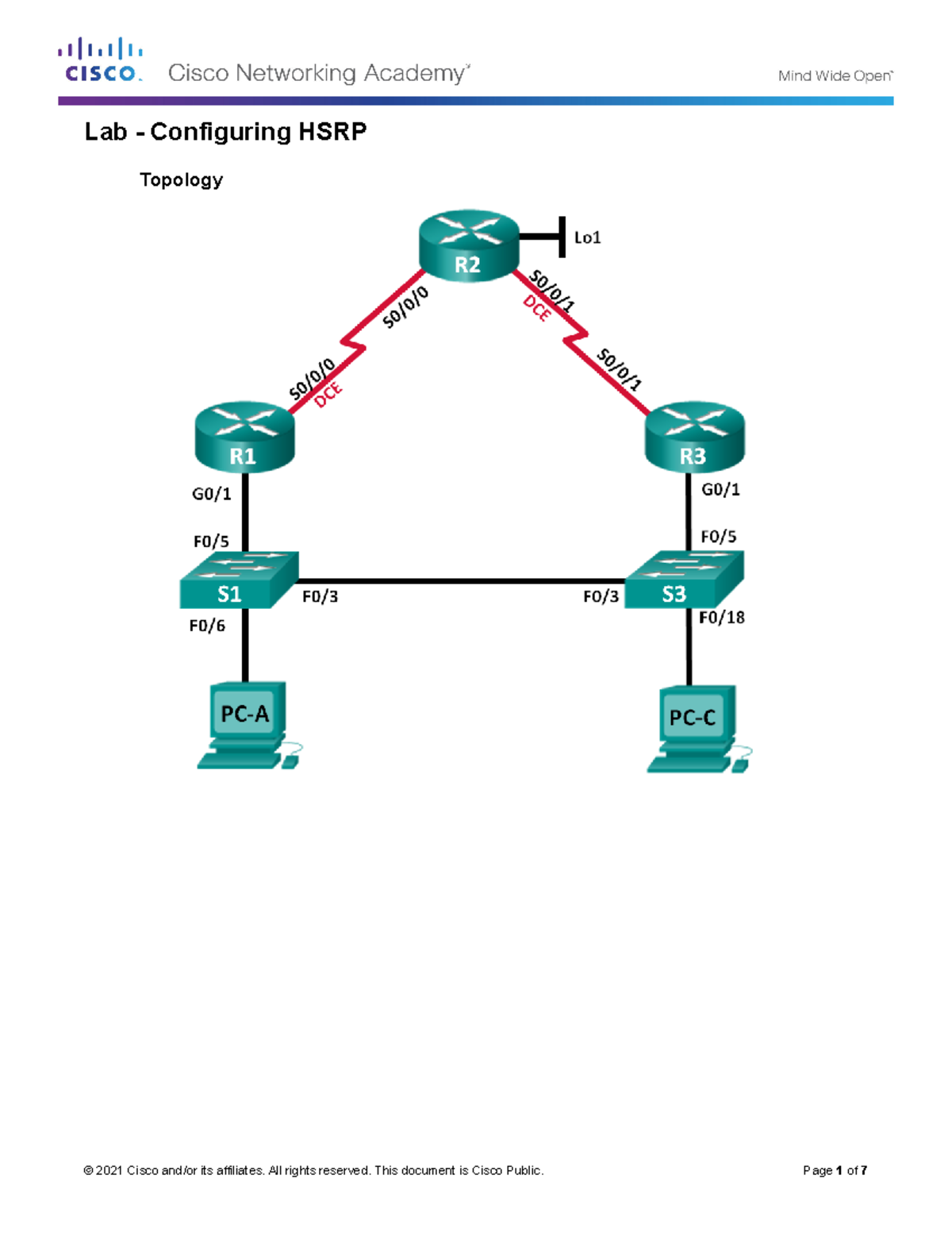 4.3.3.4 Lab - Configure HSRP - Lab - Configuring HSRP Topology ...
