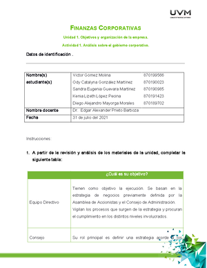 U4 Ejercicio A4 Finanzas Corporativas - UNIDAD 4. LAS DECISIONES DE ...