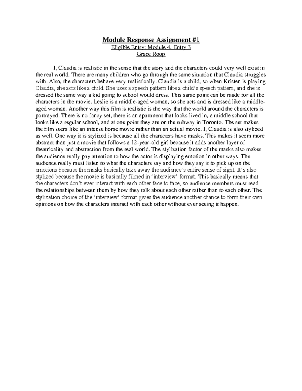 Module Response Assignment 1 Pdf Module Response Assignment Eligible Entry Module 4 Entry