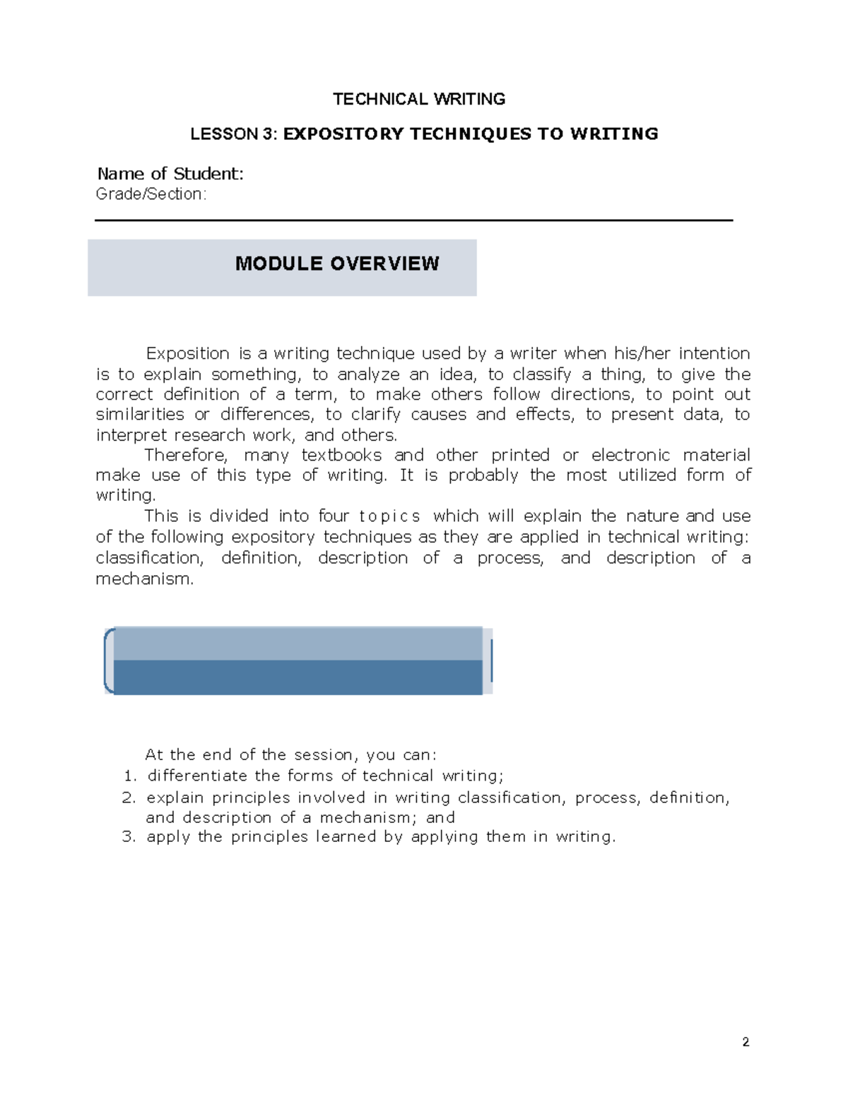 Lesson 3 Technical Writing - TECHNICAL WRITING LESSON 3: EXPOSITORY ...