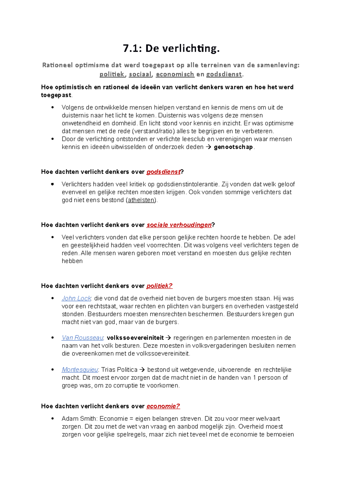 7.1 DE Verlichting - samenvatting van paragraaf 7.1 - 7: De verlichting ...