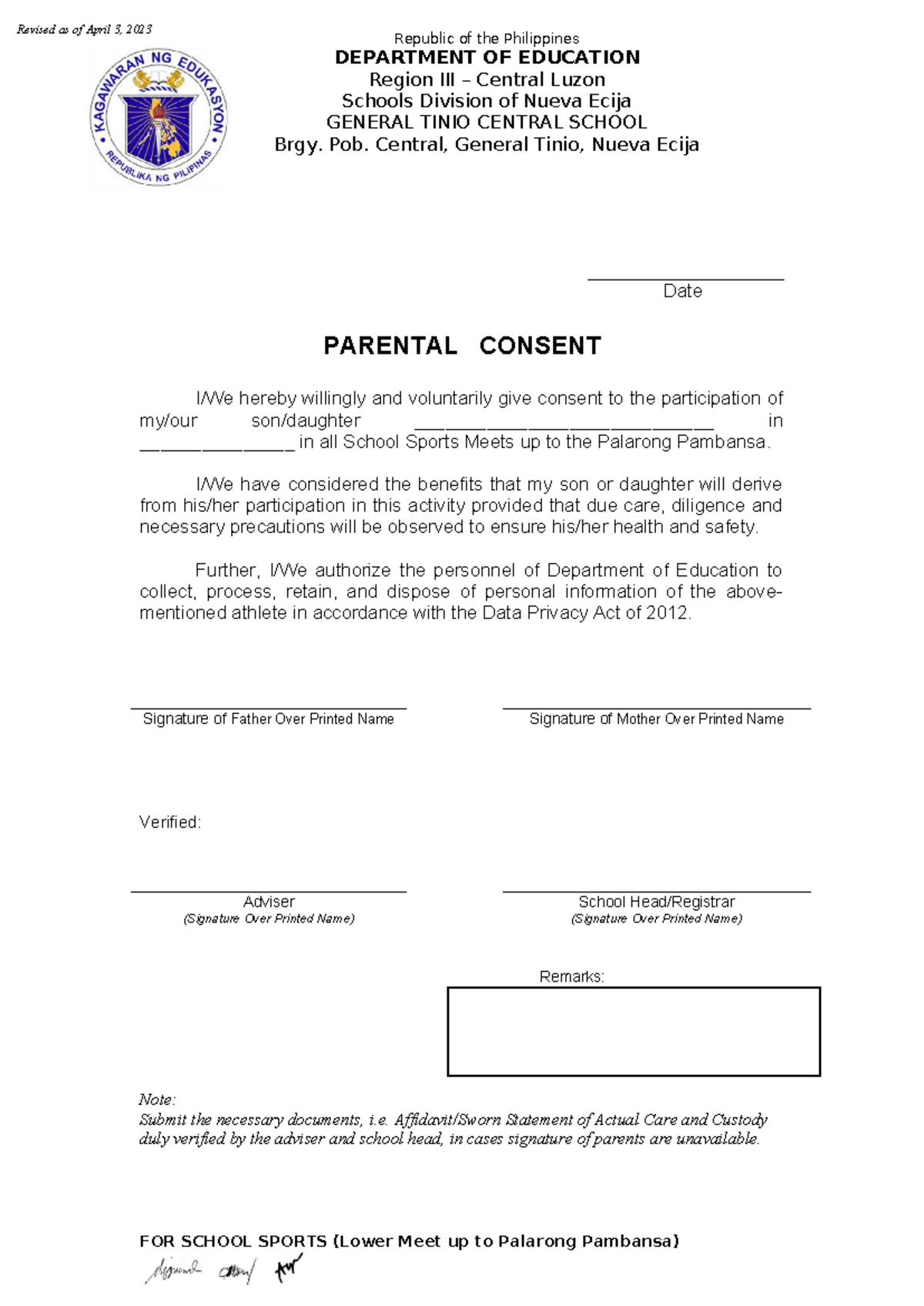 8 - ganda sya - Revised as of April 3, 2023 Republic of the Philippines ...