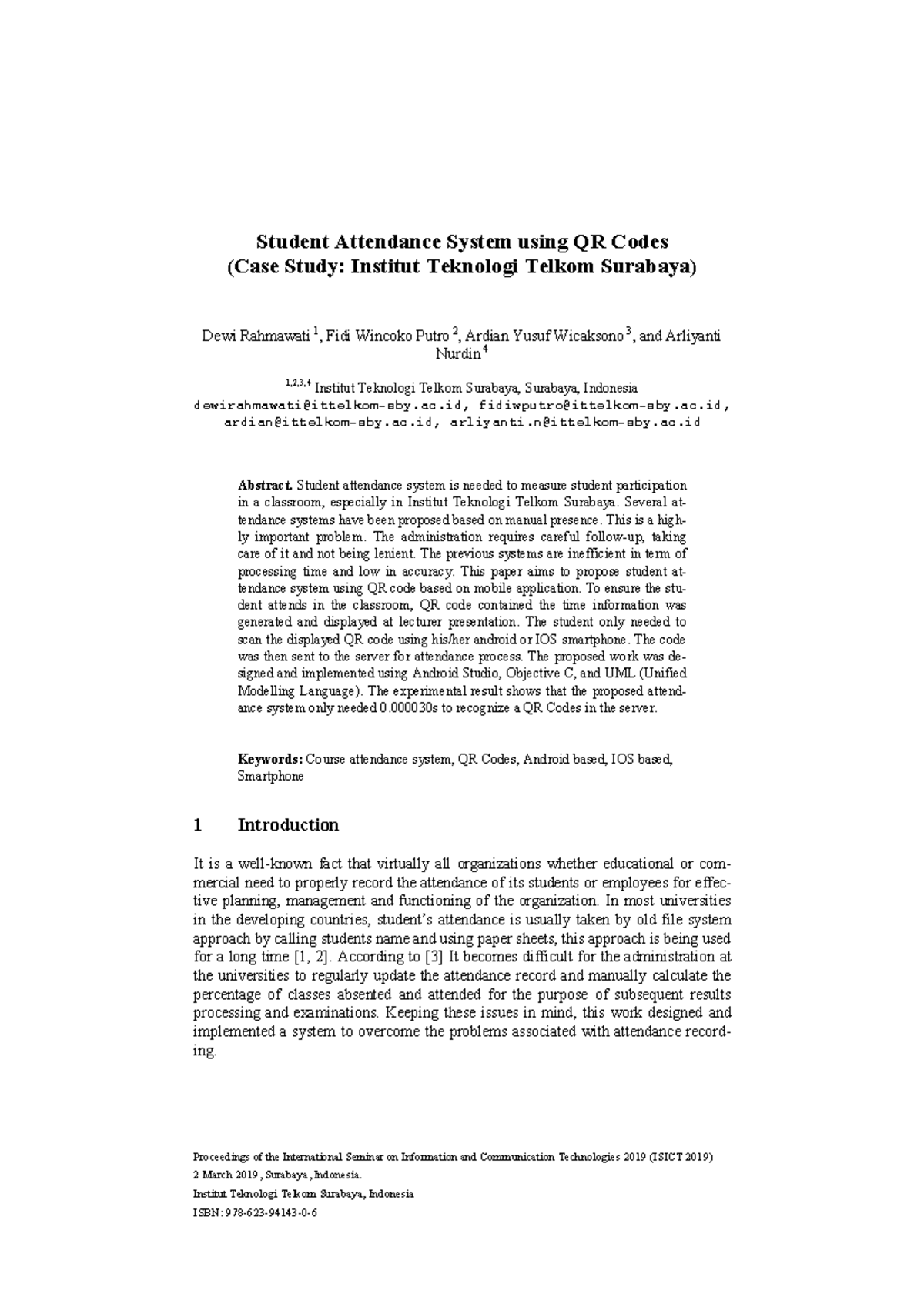 010 - student attendance system using qr codes - Proceedings of the ...