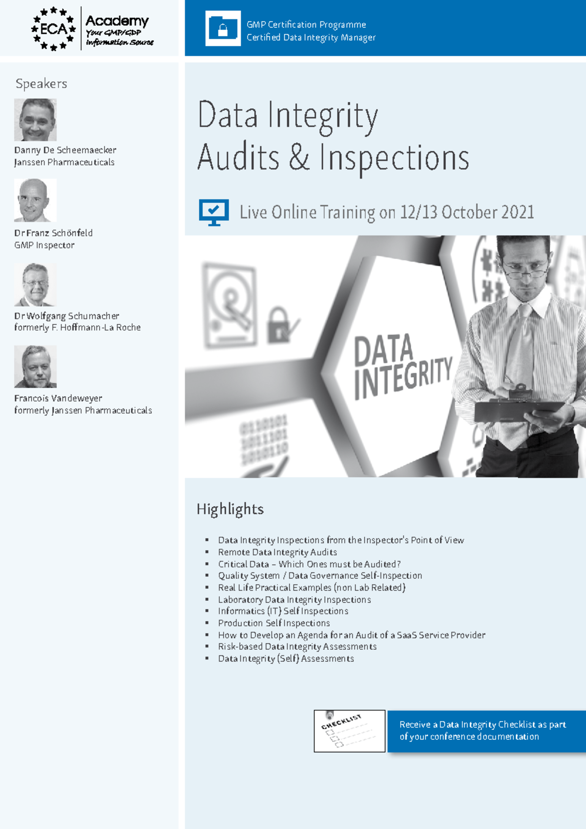 ECA Data Integrity Audits Inspections Live Online - Highlights Data ...