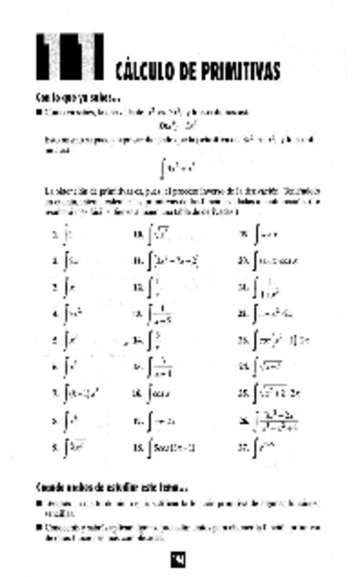 Integrales - Guzman Colera - 11 CÁLCULO DE PRIMITIVAS Con lo que ya ...